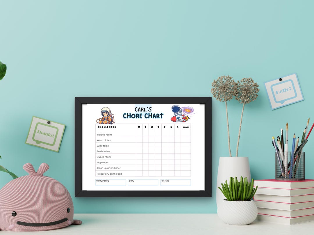 Customizable Space Chore Chart, Kids Reward Tracker (printable) - Etsy