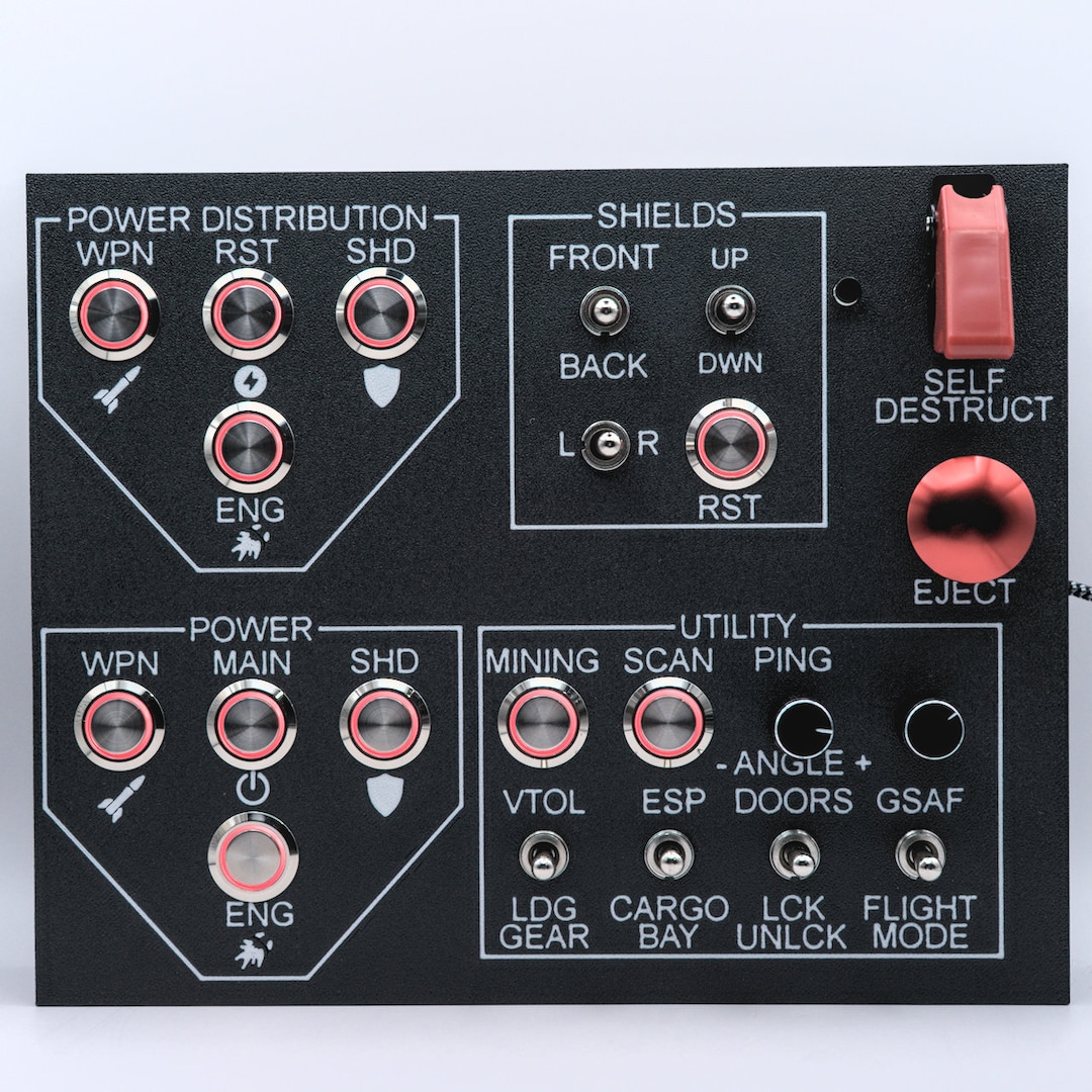Curasim Controls Star Citizen Button Box Full-metal LED Illuminated ...