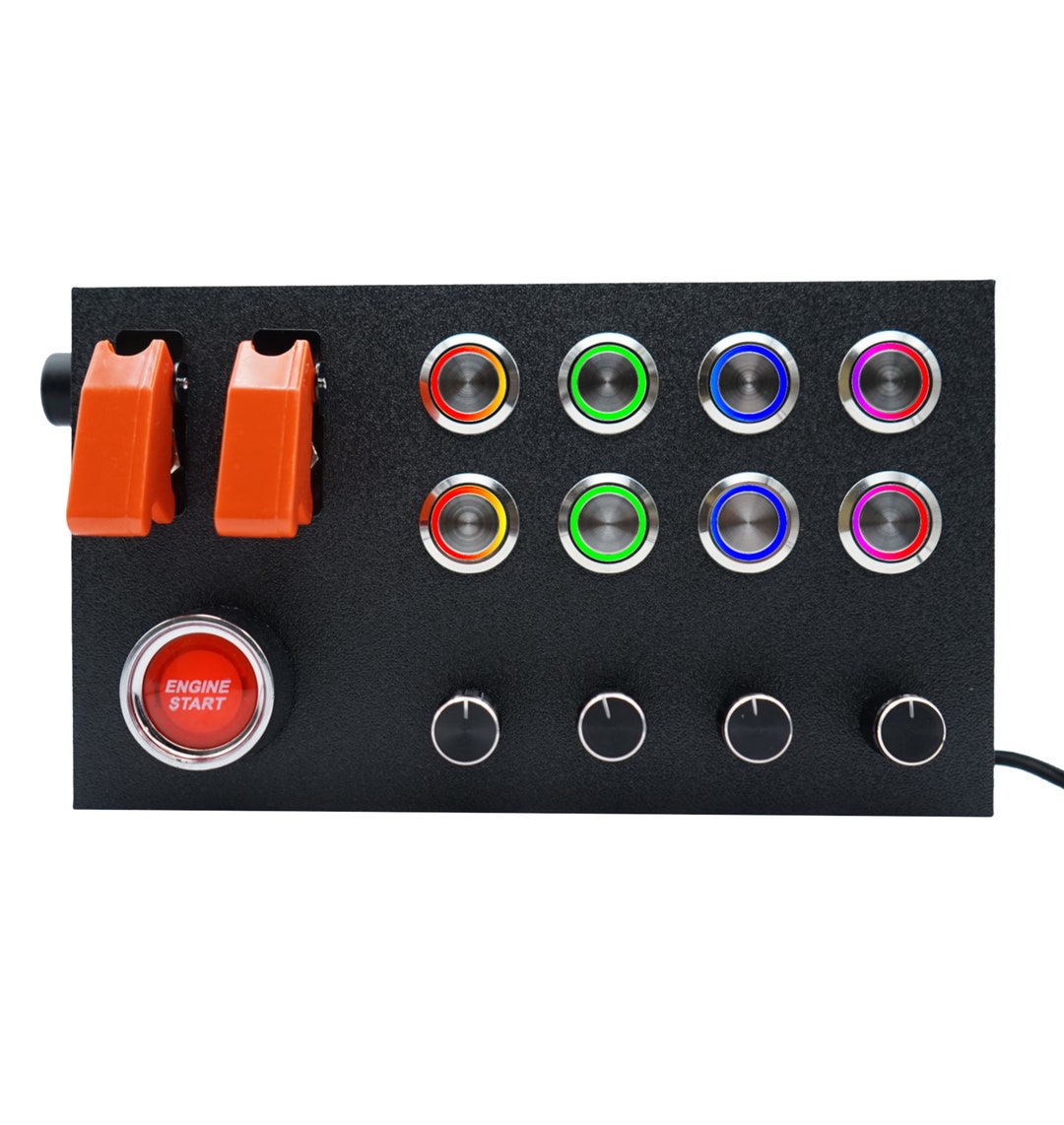 Curasim Controls Sim Racing Button Box | Full-metal RGB Illuminated ...