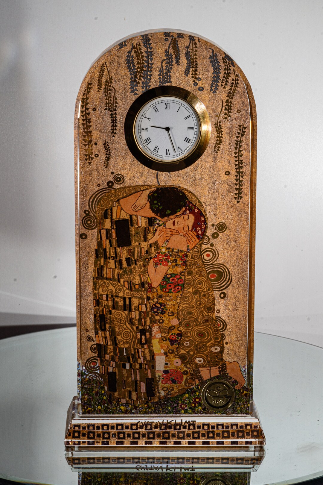 Goebel - Gustav Klimt - Table Clock "the Kiss" - Height 22 Cm / 1.6 Kg ...