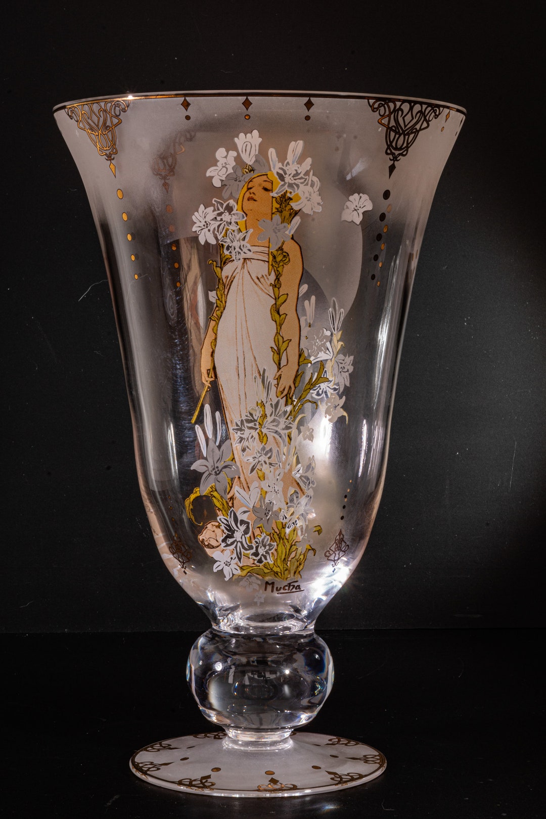 Alphonse Mucha - Goebel - Designer Vase "lily" - Height 25 Cm - Germany ...