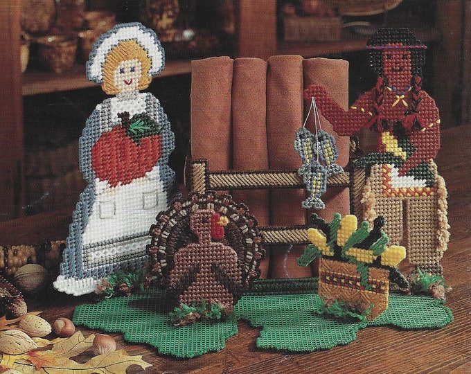 Vintage Plastic Canvas Thanksgiving Turkey Centerpiece Decoration ...
