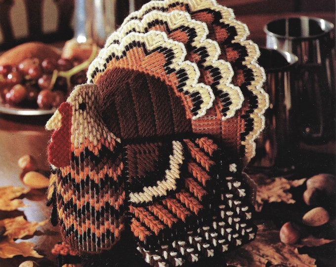 Vintage Plastic Canvas Thanksgiving Turkey Centerpiece Decoration ...