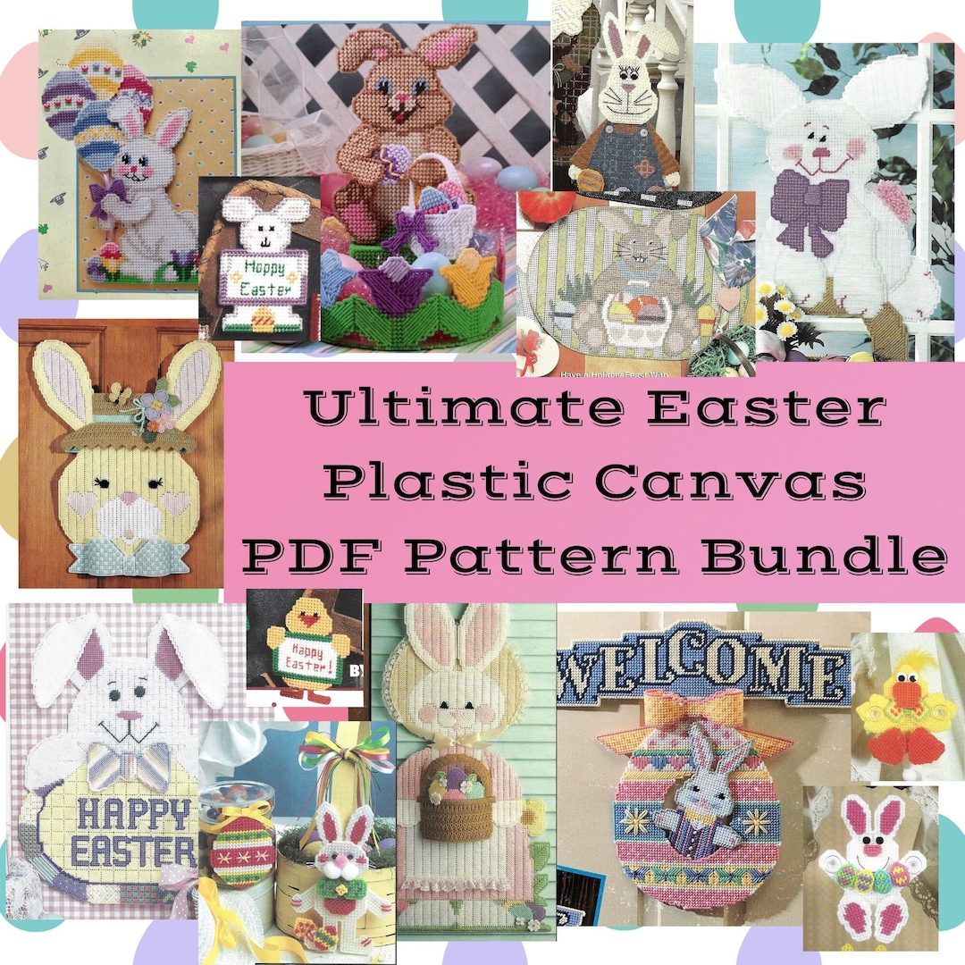 Vintage Plastic Canvas Ultimate Easter Decor Bundle, PDF Download ...