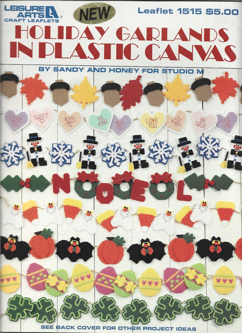 Plastic Canvas Holiday Garlands, PDF Pattern, Digital Download, Instant ...