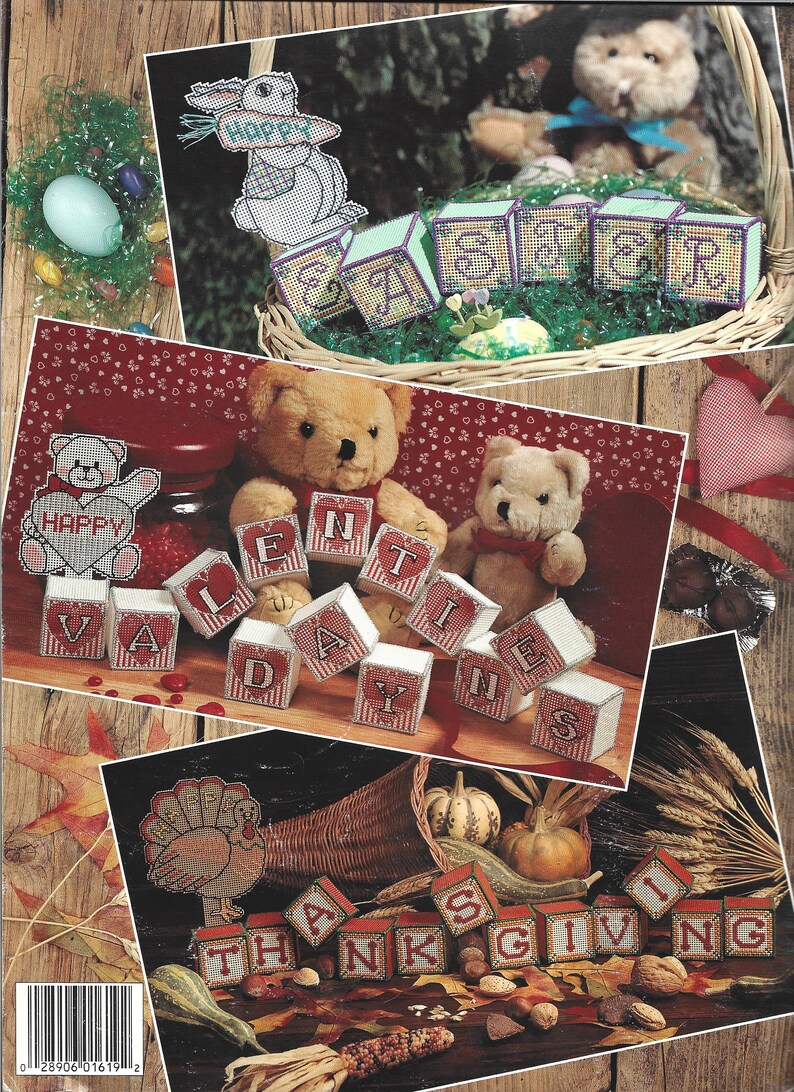 Vintage Plastic Canvas Holiday Blocks Booklet, PDF Pattern, Digital ...