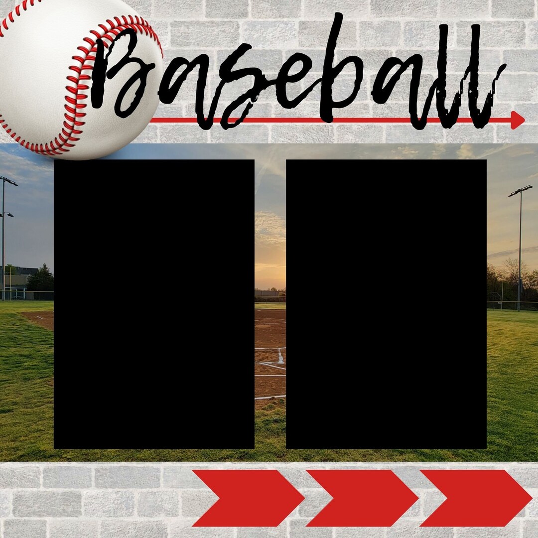 12x12" Baseball Scrapbook Page, Digital Download, Instant Access - Etsy