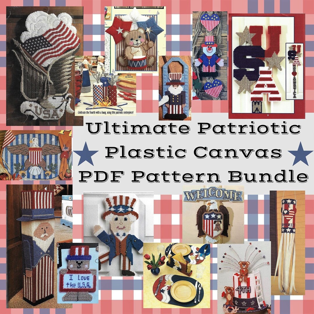 Vintage Plastic Canvas Ultimate Patriotic Decor Bundle PDF - Etsy