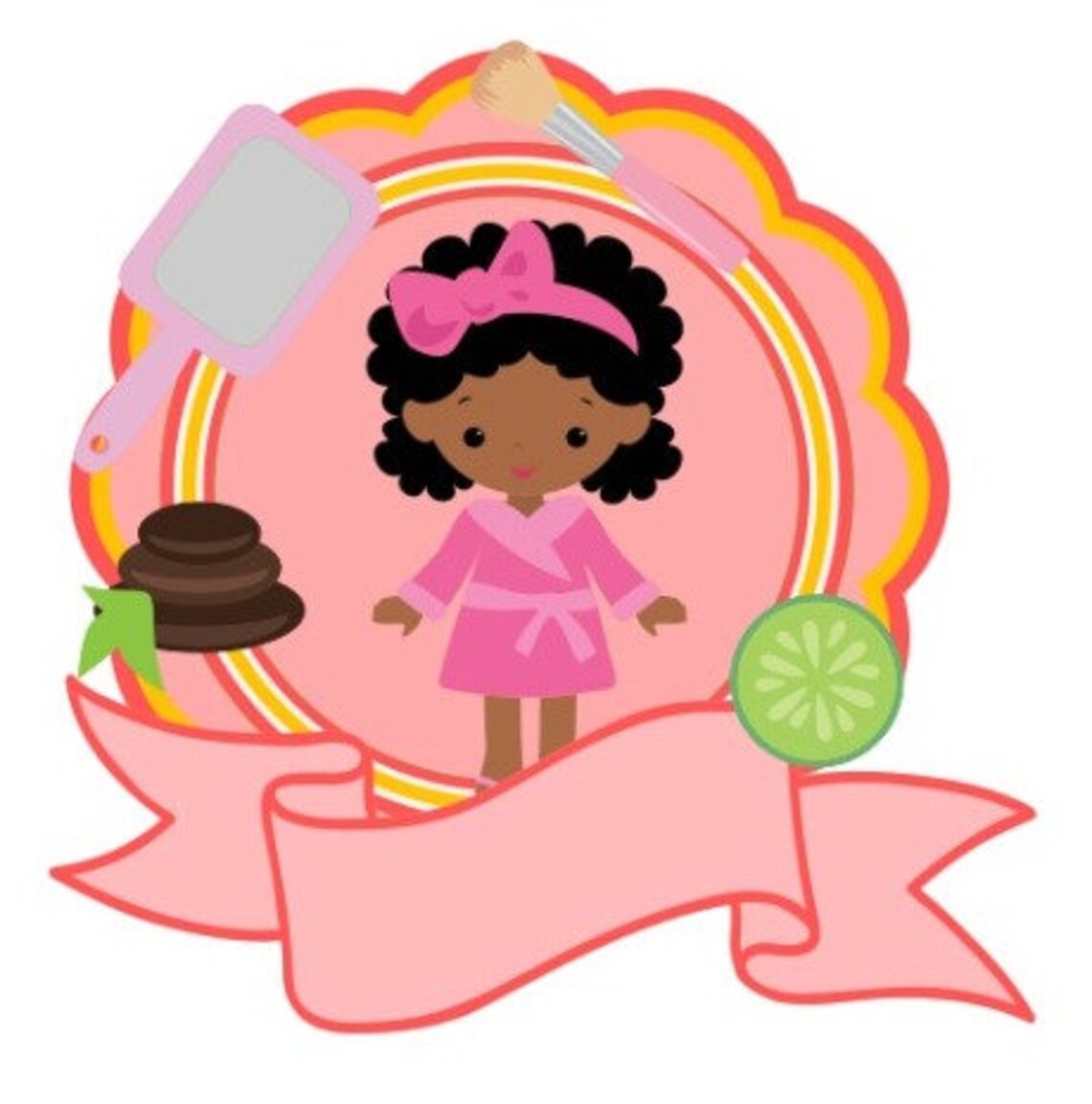 Spa salon Party Cake Topper With Shaker. Digital SVG Cutting - Etsy