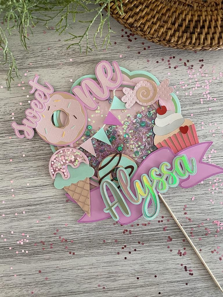 Candyland Sweet One Cake Topper 3D Cake Topper With Shaker - Etsy Australia