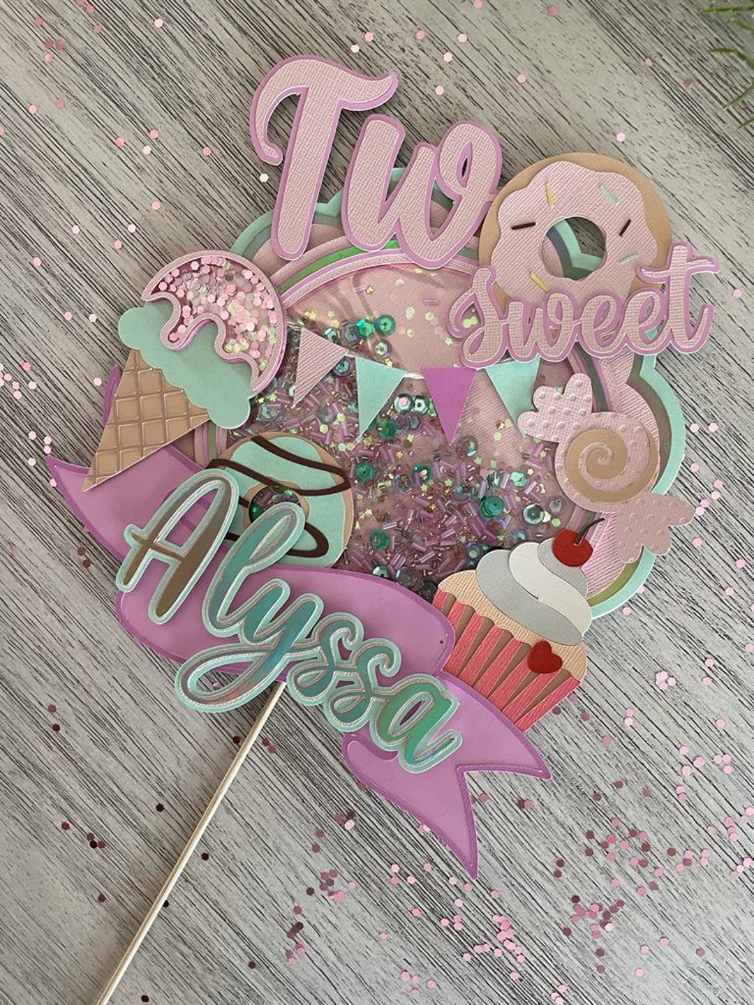 Candy Birthday | Two Sweet | 3D Cake Topper With Shaker | DIGITAL SVG ...