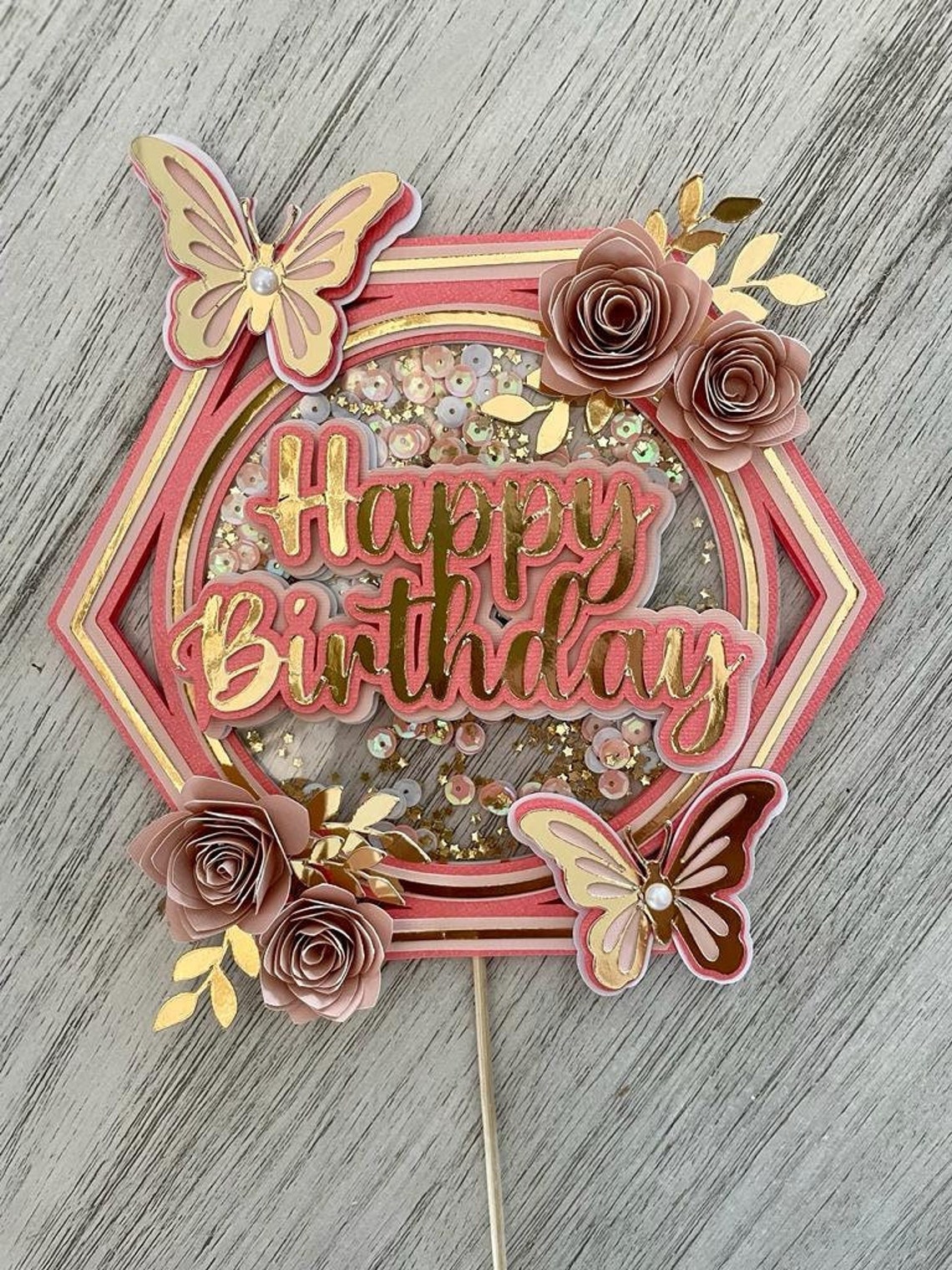 Birthday Girl Cake Topper With Shaker 3D Cake Topper With - Etsy