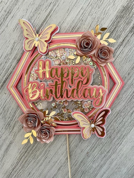 Birthday Girl Cake Topper With Shaker 3D Cake Topper With | Etsy Canada