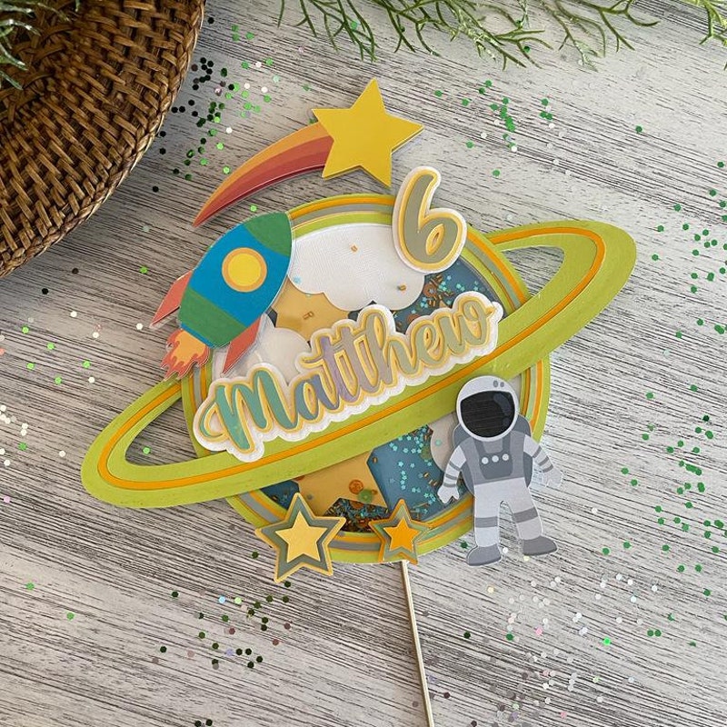 Space Cake Topper - Etsy
