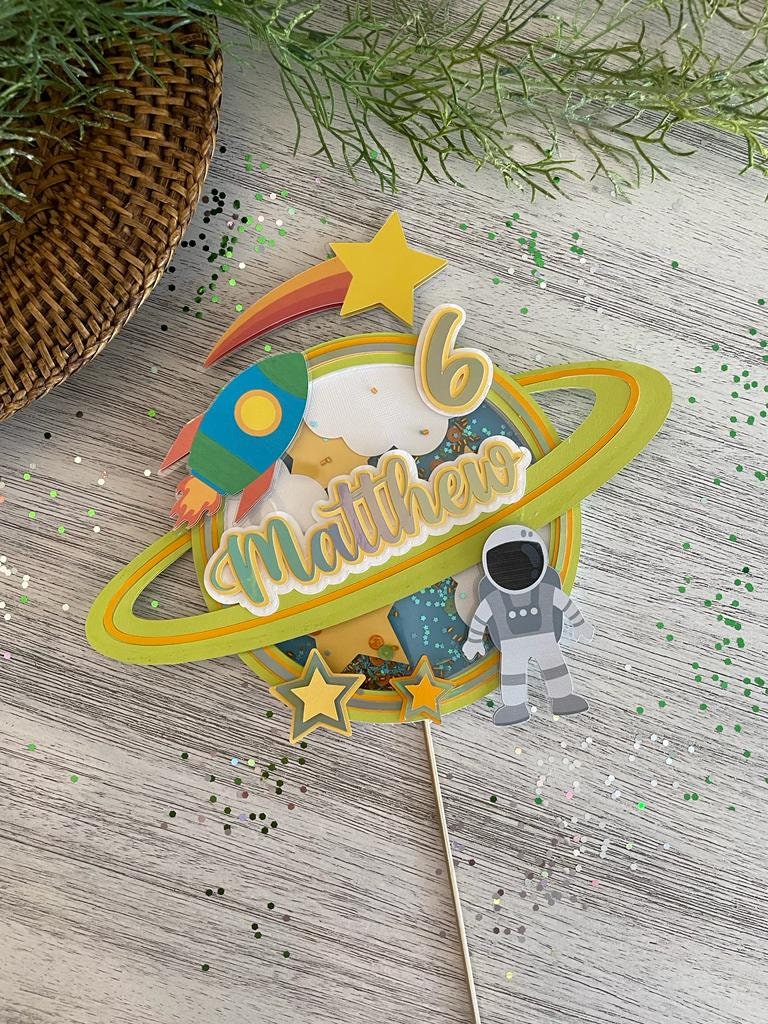 Galaxy Birthday Cake Topper | 3D Shaker SVG (digital File) - Etsy