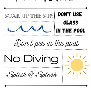 Pool Rules Sign (SVG/PNG/JPEG) - Etsy
