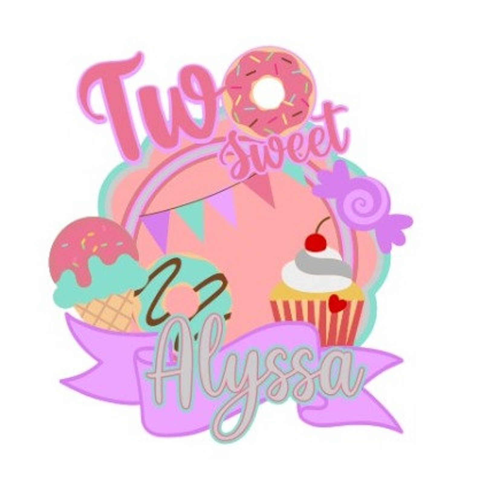 Candy Birthday | Two Sweet | 3D Cake Topper With Shaker | DIGITAL SVG ...