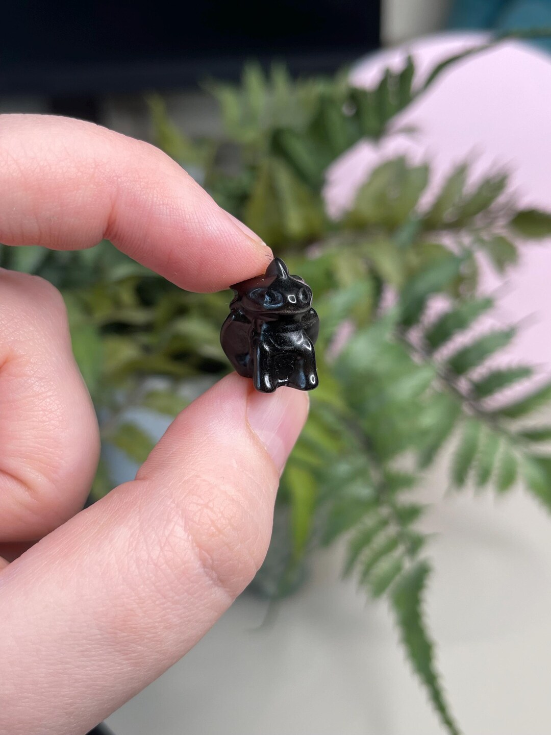 TINY Toothless Crystal Carving, Black Obsidian Crystal, Dragon Crystal ...