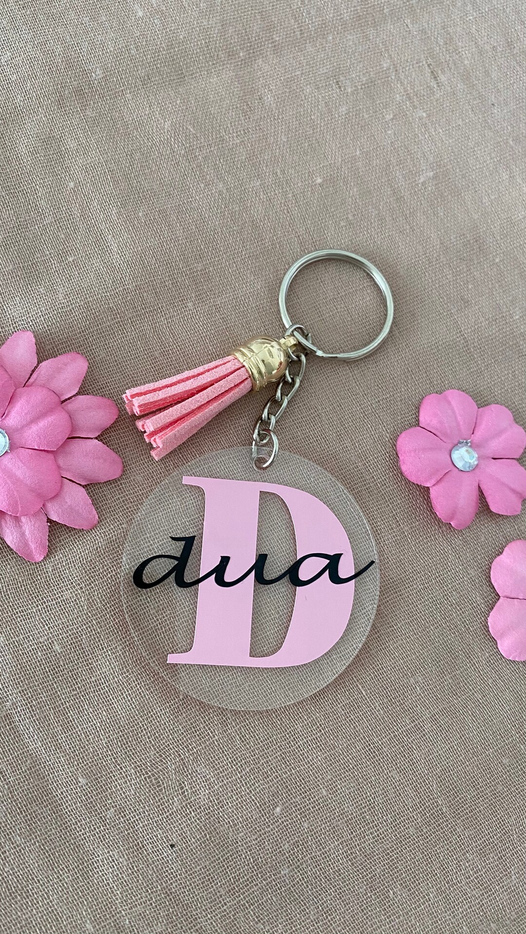 Initial Key Ring - Etsy