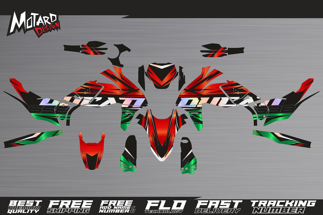 FULL CHROME Graphics Kit for Ducati Hypermotard 698 Mono by Motard ...