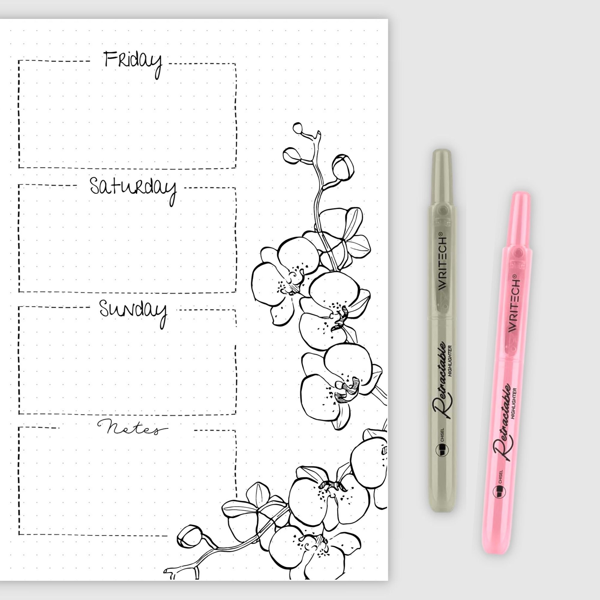 5 WEEKLY SPREADS for Bullet Journal Kit 2021 Bujo Starter - Etsy