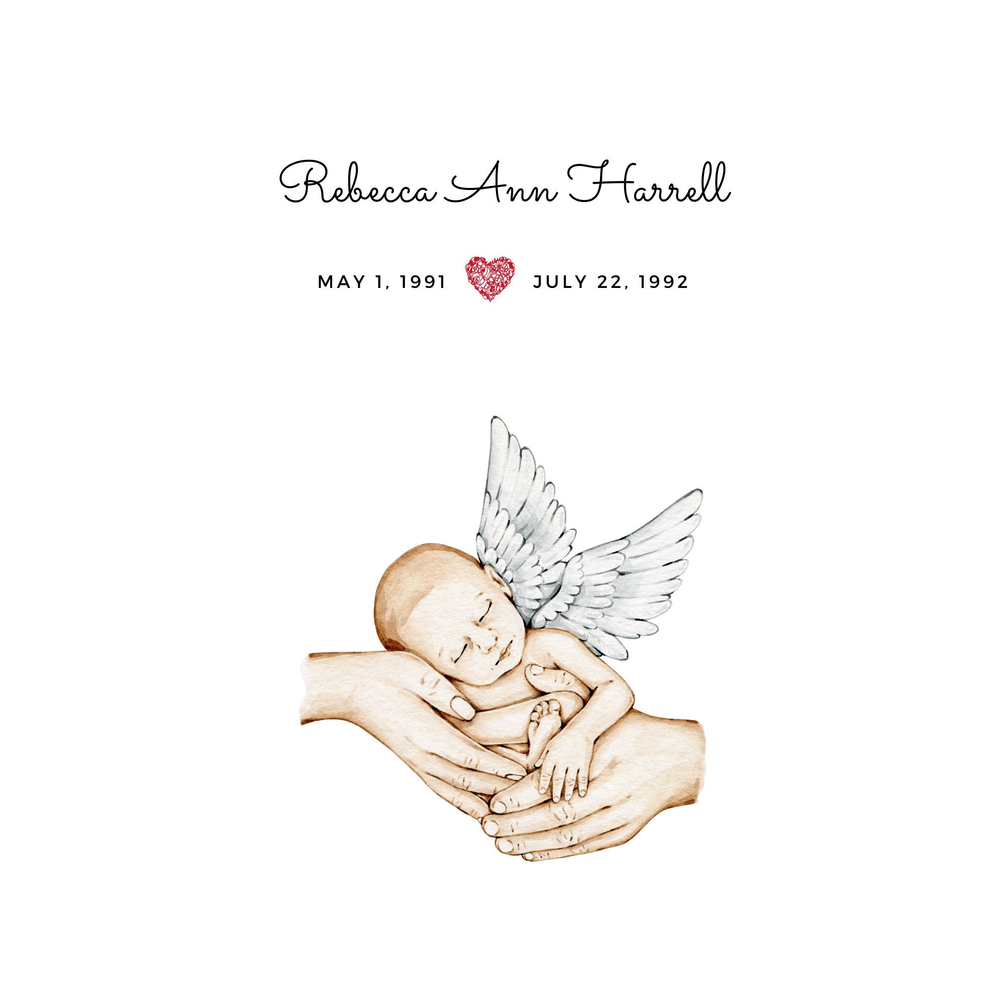 In Loving Memory and Sympathy Personalized Angel Baby High Quality ...