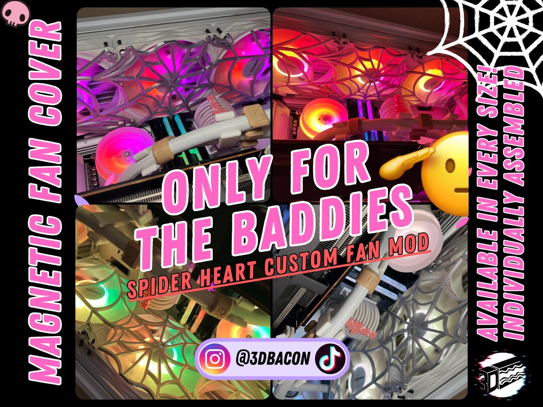 Spider Web Fan Cover, Goth Spiderweb Magnetic Mod, Custom Awesome Egirl ...