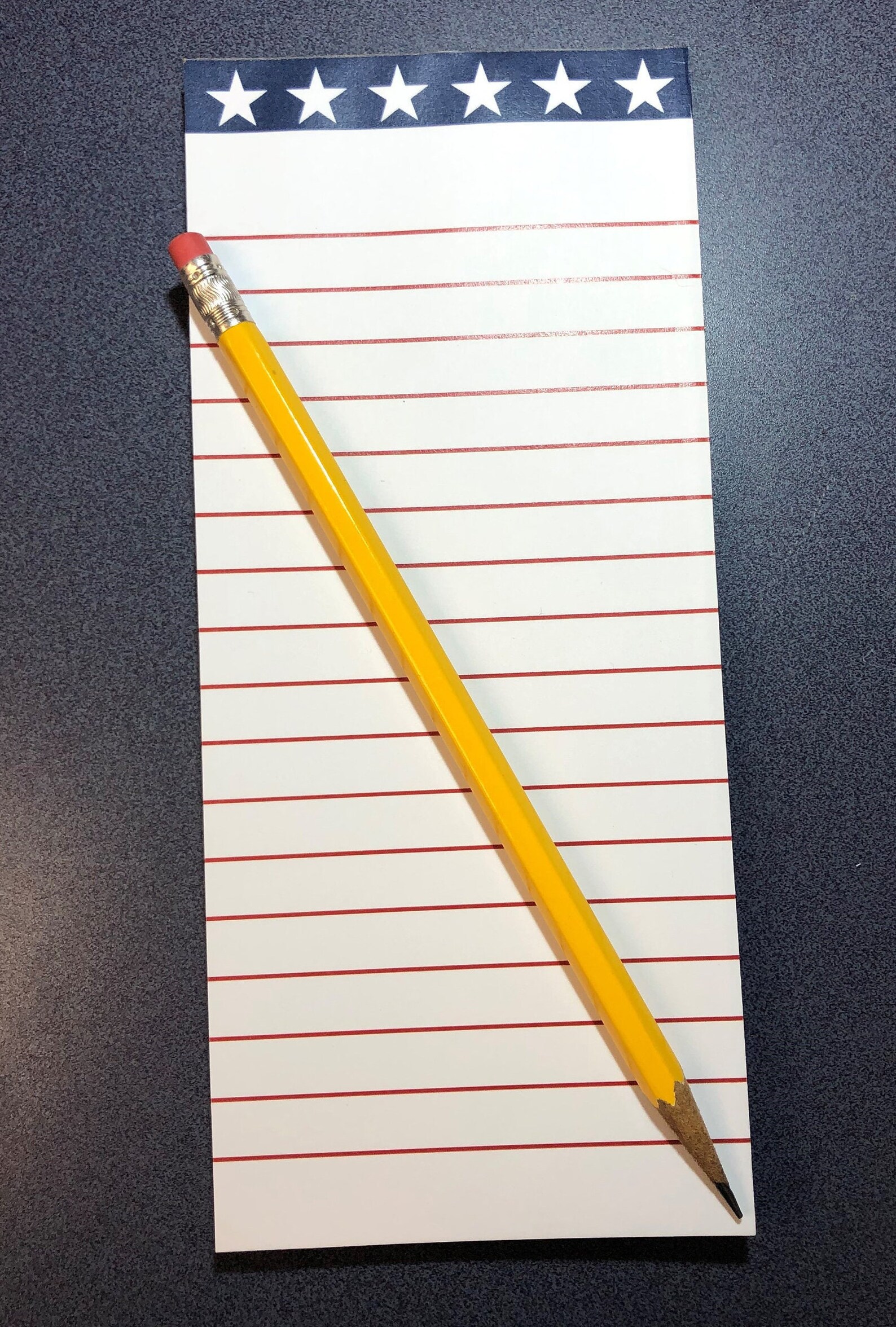 Stars and Stripes Lined Notepad - 3x8" List Pad - Etsy