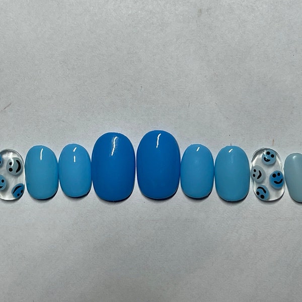 Smiley Face Nail Art - Etsy