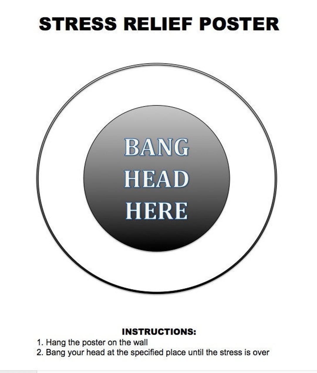 Printable Stress Relief Poster - Humorous, Funny, Gift, Stress ...