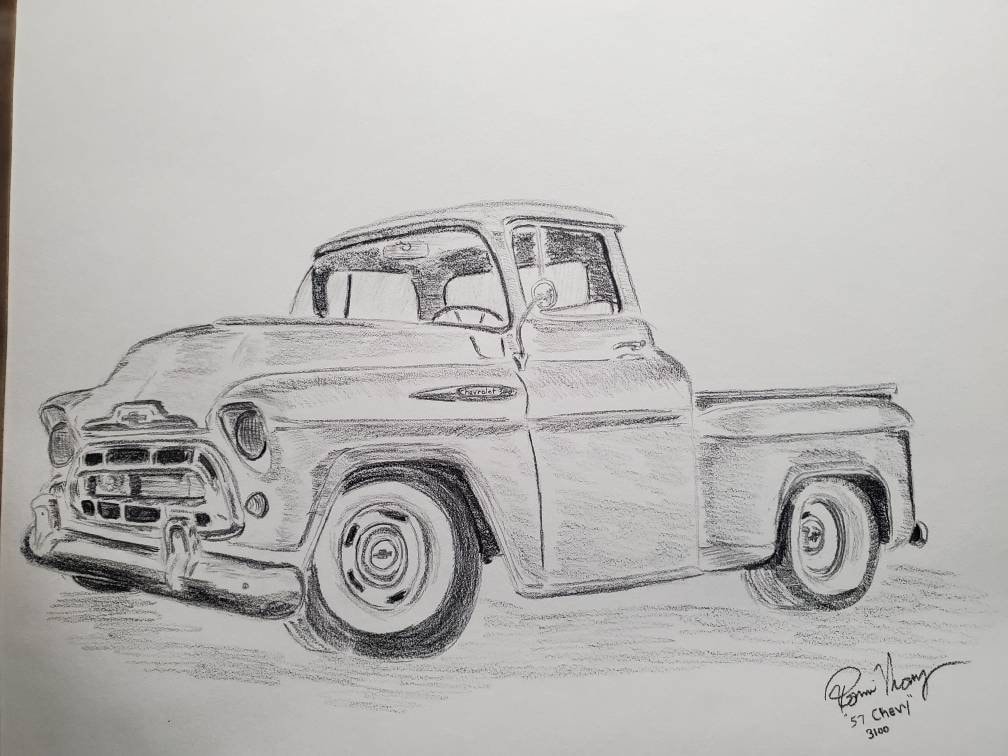 Old 57 Chevy Truck Drawings