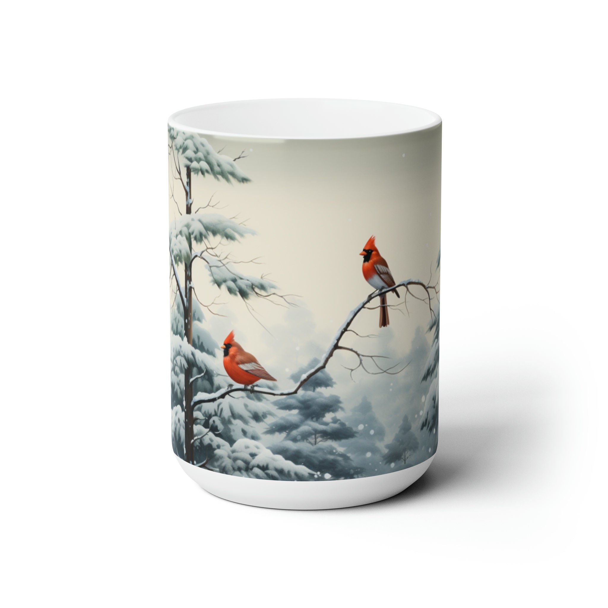 Cardinals Coffee Cup Winter Scene Tea Mug Remembrance Cardinals Mug ...