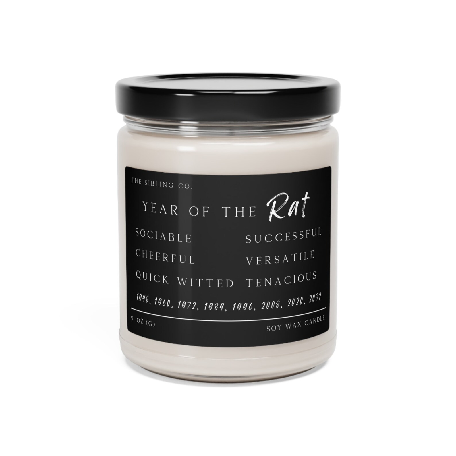 Year of the Rat Scented Soy Candle, 9oz Funny Candle Chinese Lunar ...