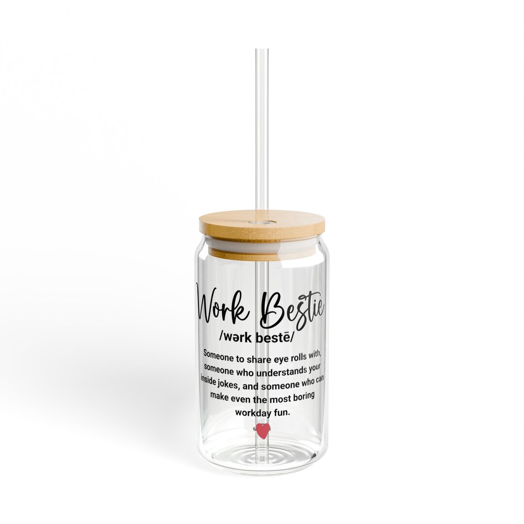Work Bestie Sipper Glass, 16oz Work Bestie Funny Definition Sipper Cup ...