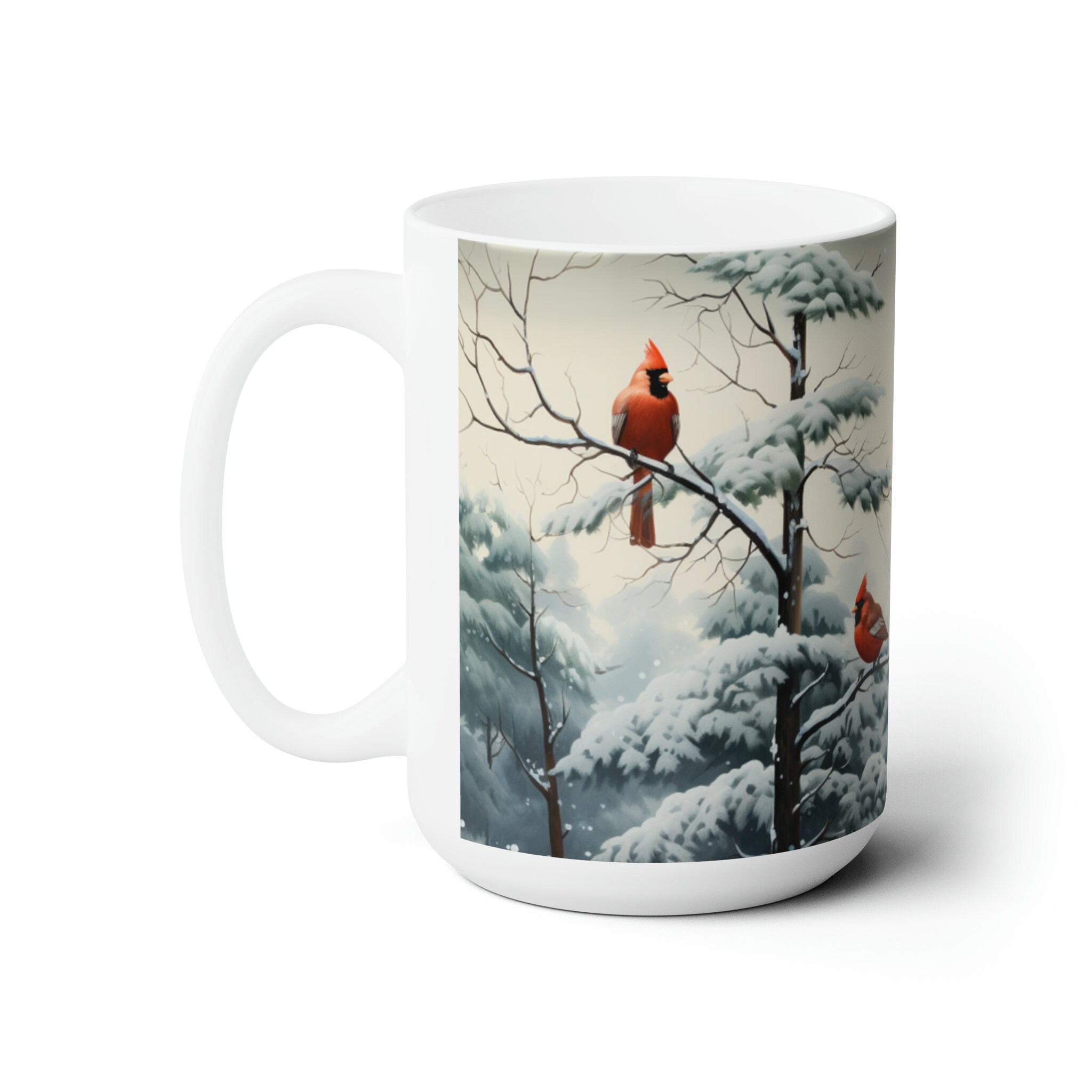 Cardinals Coffee Cup Winter Scene Tea Mug Remembrance Cardinals Mug ...