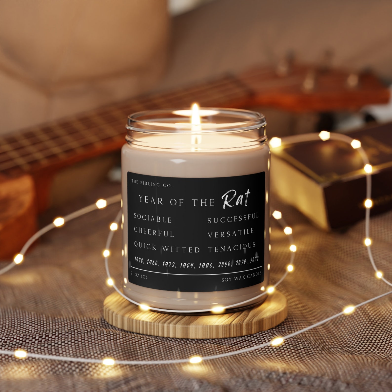 Year of the Rat Scented Soy Candle, 9oz Funny Candle Chinese Lunar ...