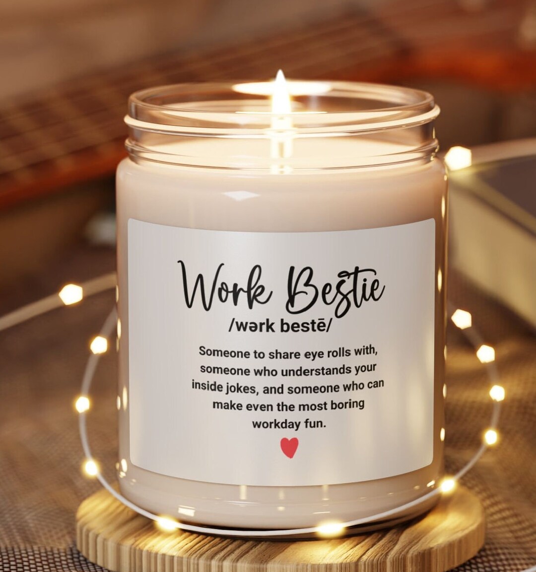 Funny Work Bestie Scented Soy Candle, 9oz Definition of Work Bestie ...