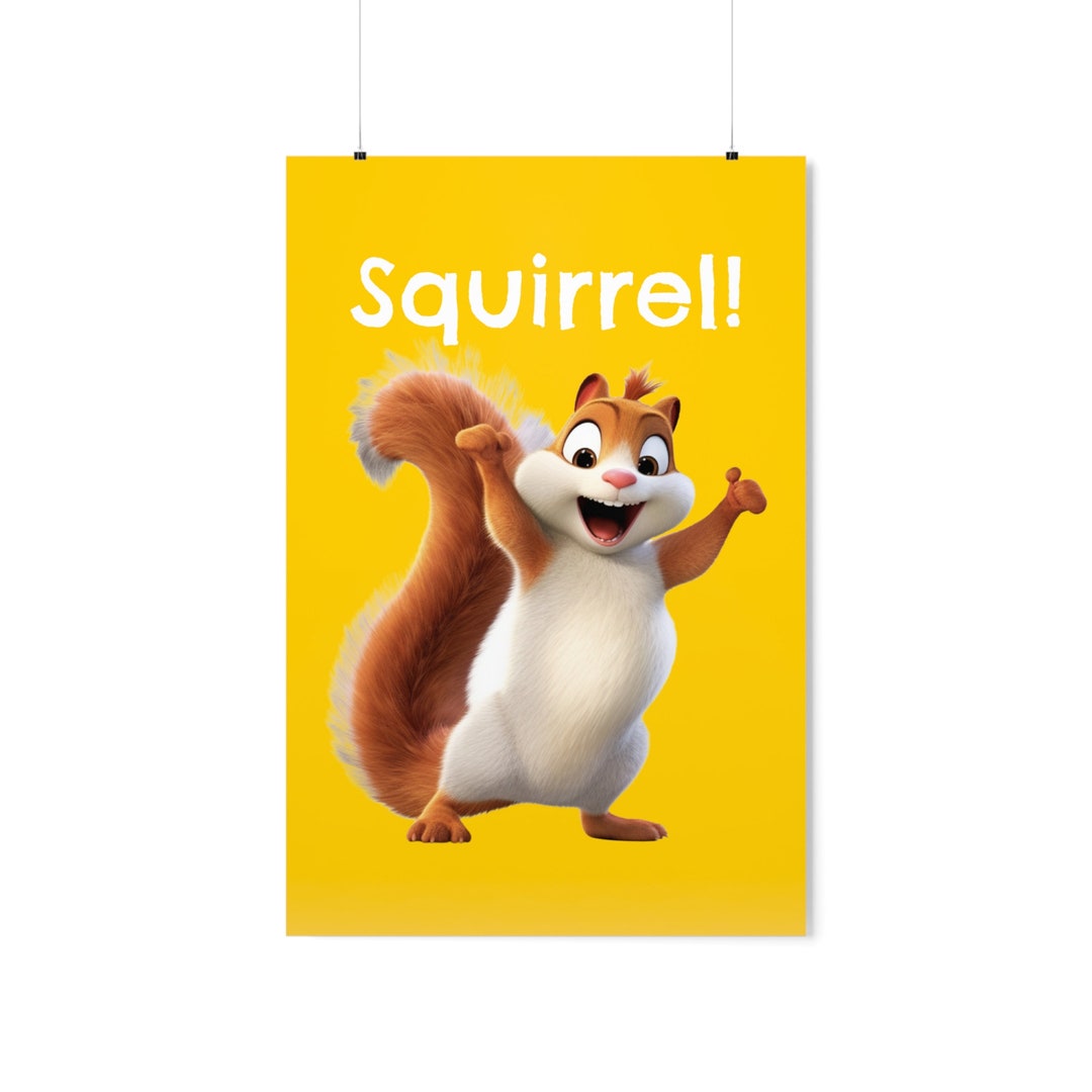 Funny Animal Poster Squirrel! Poster Sarcastic Poster Shock Poster - Etsy