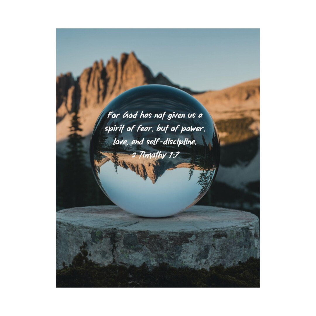 Satin Poster, Christian Scripture Quote God Conquers Fear ...