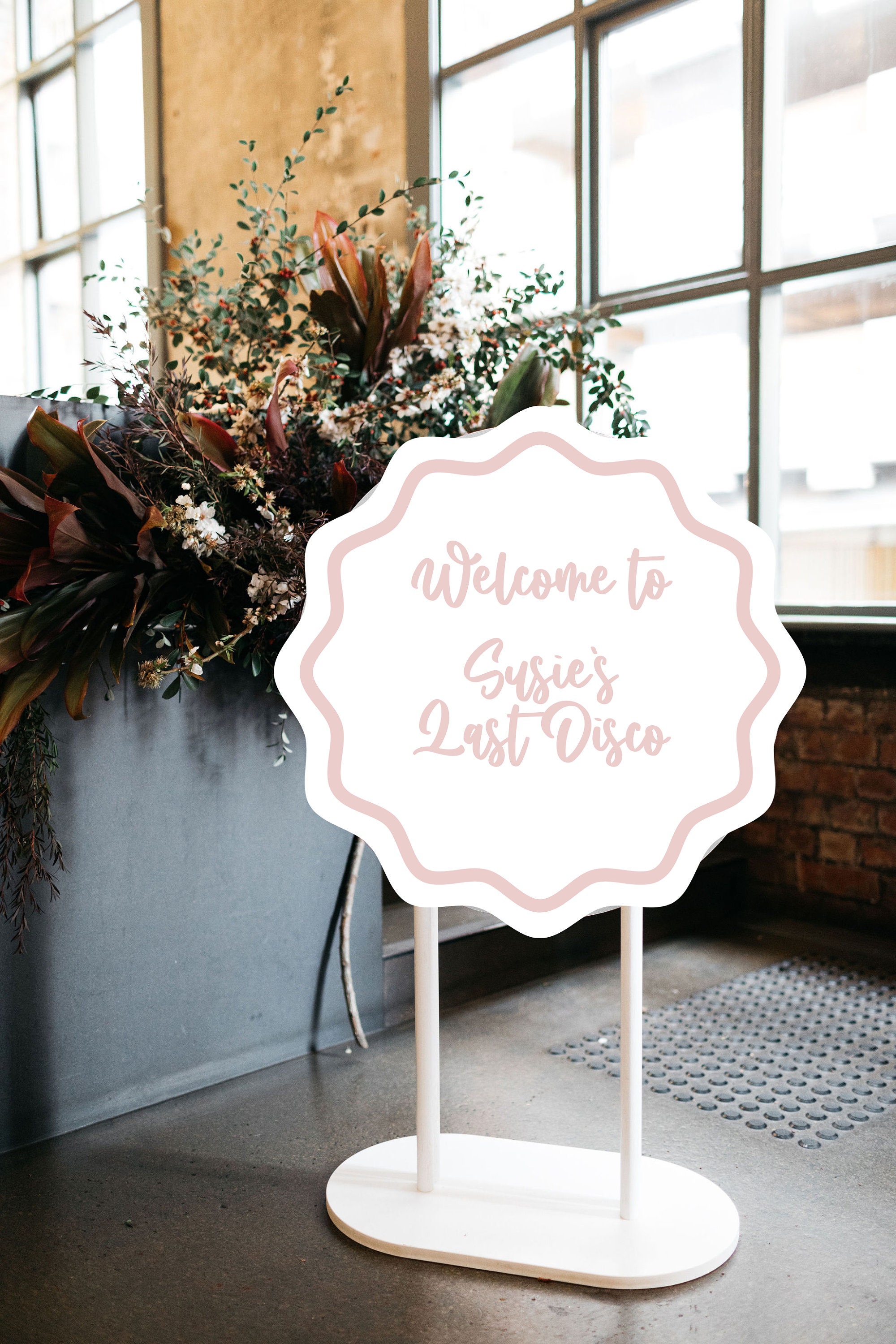 Wavy Acrylic Wedding Welcome Sign Event Sign Side Wave Wedding Sign ...