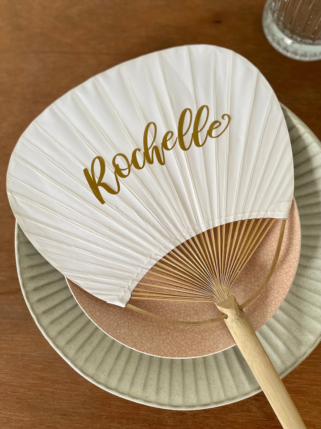 Personalised Paper Wedding Paddle Fan | Place Cards | Wedding Favours ...