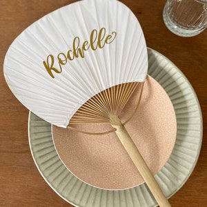 Personalised Paper Wedding Paddle Fan | Place Cards | Wedding Favours ...