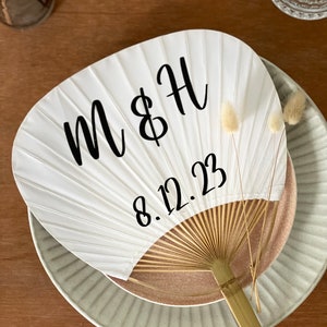 Personalised Paper Wedding Paddle Fan | Place Cards | Wedding Favours ...