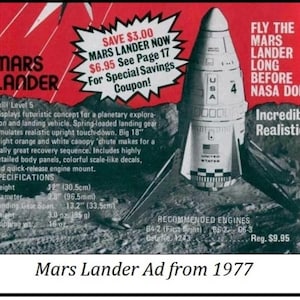 Vintage Mars Lander Model Rocket Reproduction - Etsy