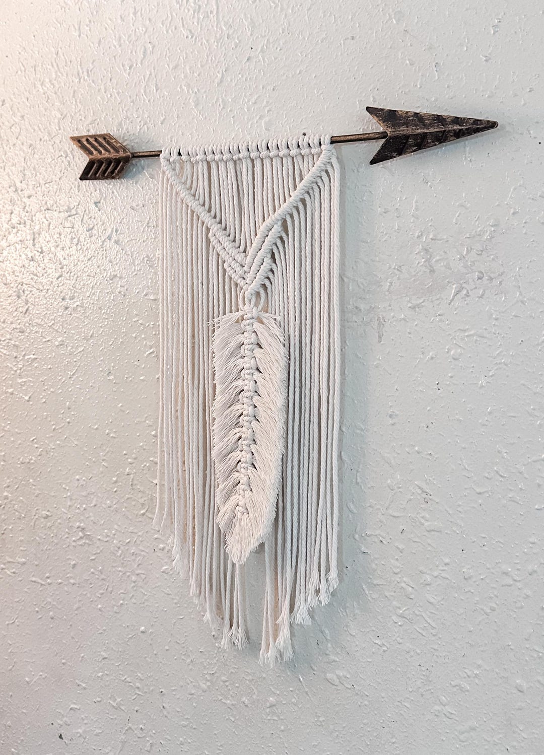 Macrame Bronze Arrow Wall Hanging Decor - Etsy