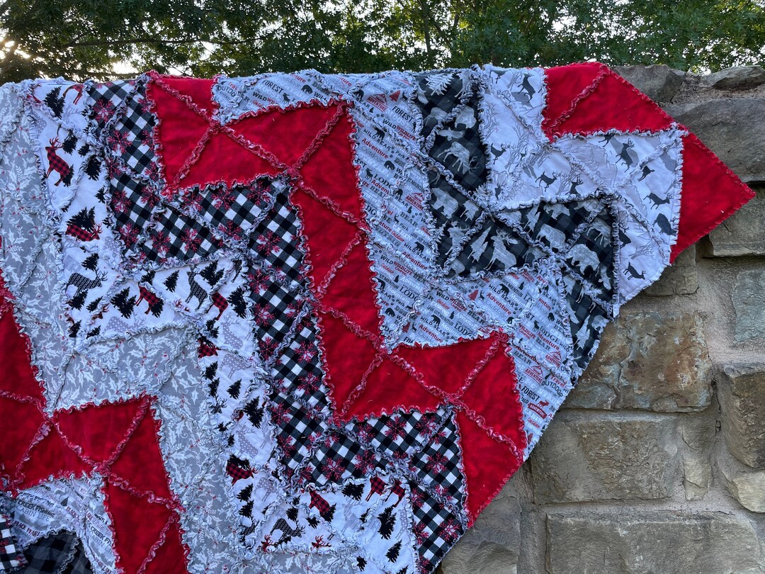 Rag Quilt Large 75 X 60 Throw Size - Etsy