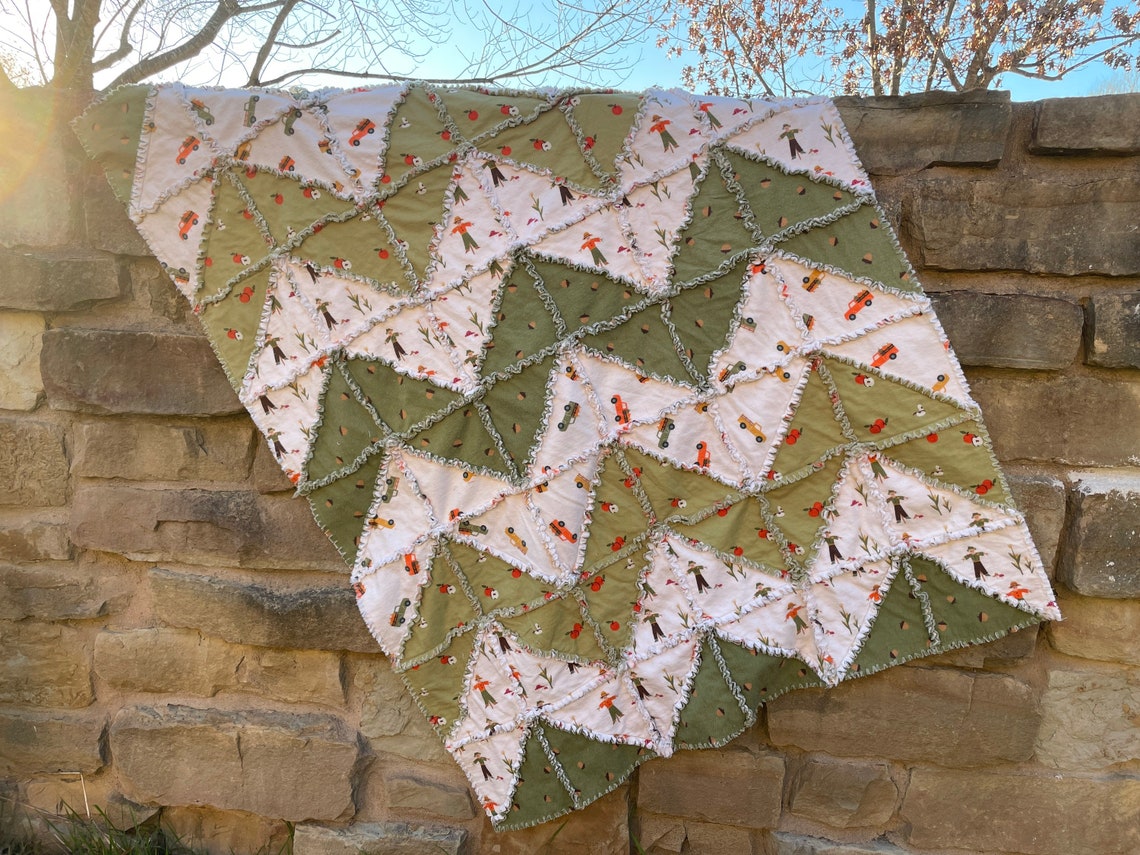 Fall Scarecrow Chevron Rag Quilt Personal (60 X 45) Throw Size - Etsy