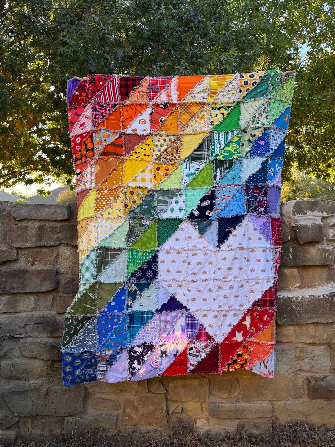 Rainbow/lgbtq/pride Rag Quilt Large (75 X 60) Throw Size - Etsy