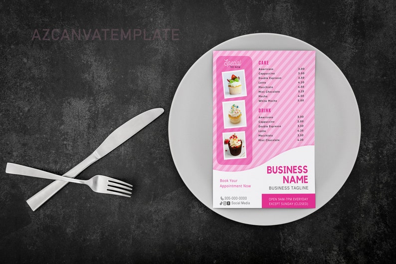 Pink Price List Template | Small Business Pricing Editable in Canva ...