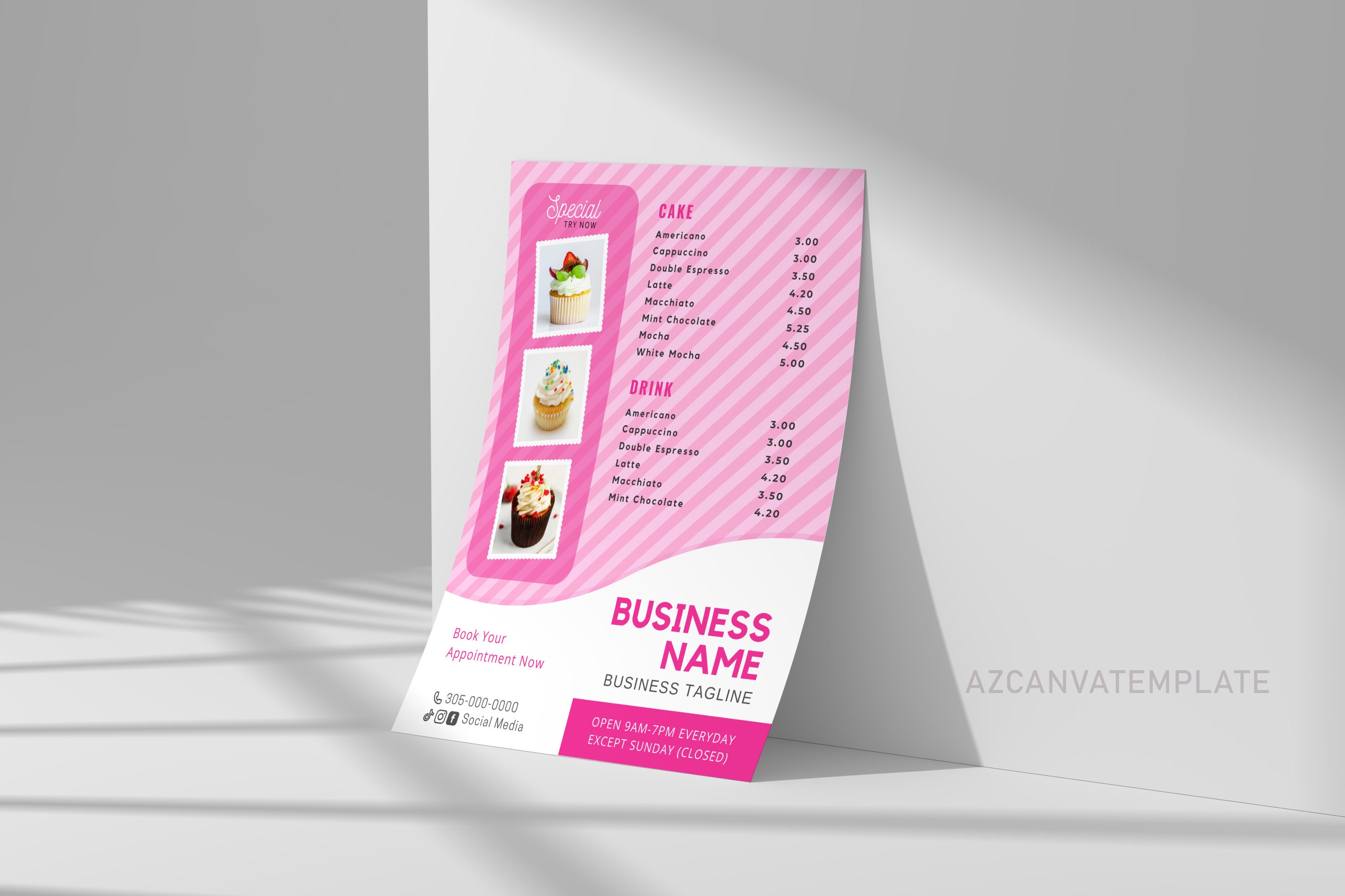 Pink Price List Template | Small Business Pricing Editable in Canva ...